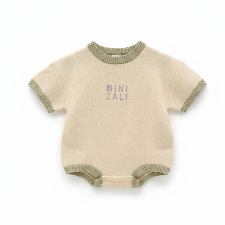 Short Sleeve Boxy Knit Romper - Cream – Mini Zali