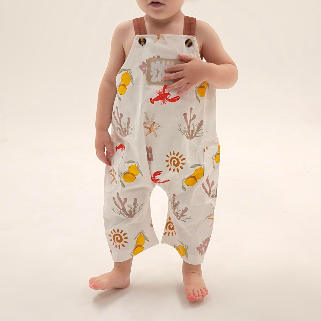 Baggy Overalls - Lobster Lemon – Mini Zali