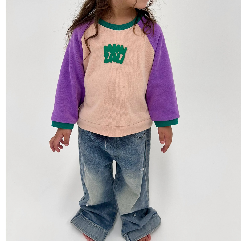 Colour Block Jumper - 90's Purple – Mini Zali