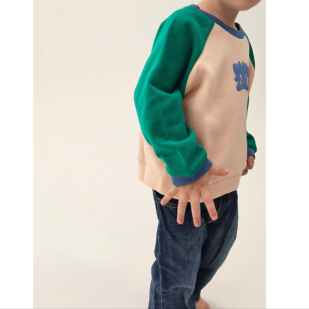 Colour Block Jumper - 90's Green – Mini Zali